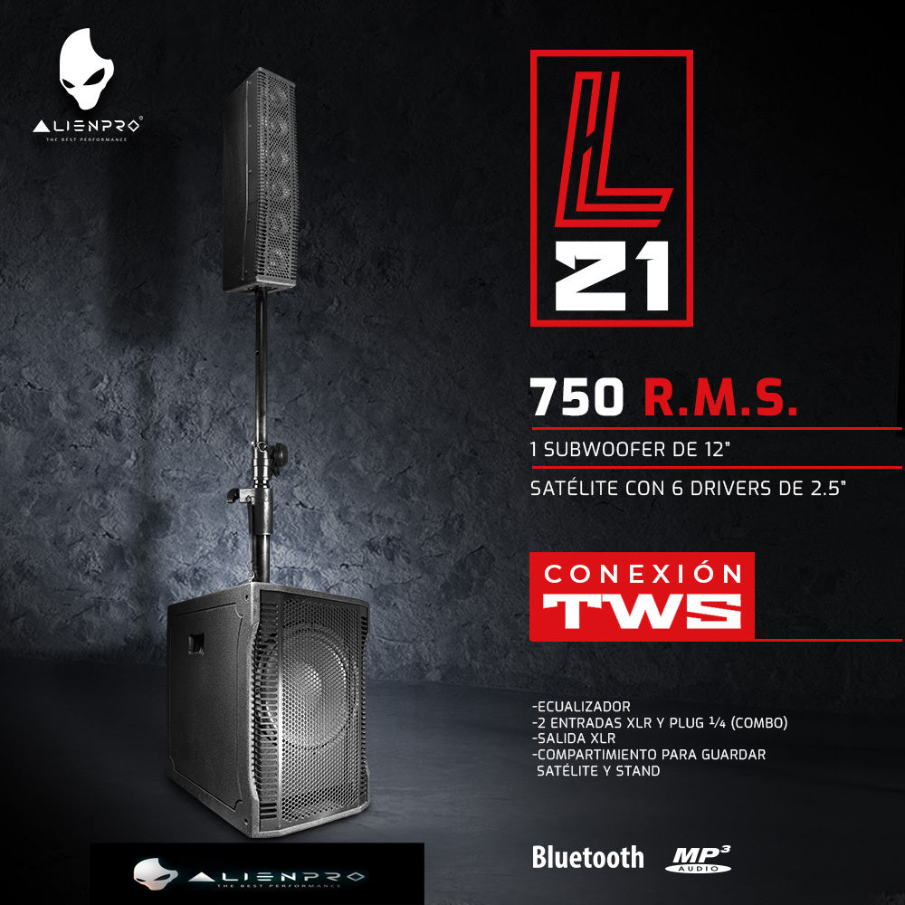 BAF-99200 Alien Pro Audio system with 1 12″ Subwoofer + 1 Satellites ...